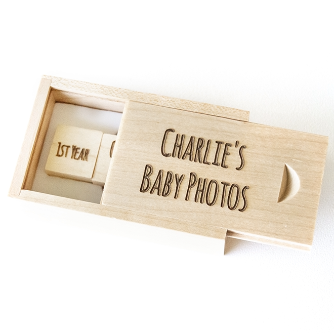 Wooden Personalised 32GB USB Flash Drives - Photo Gifts