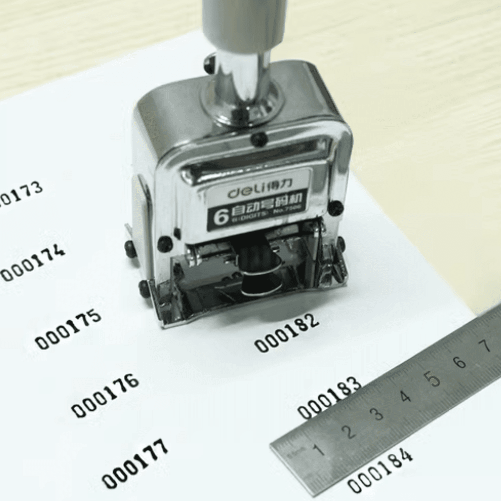 Deli Automatic Numbering Stamp - 6 Digit | Stamps & Badges