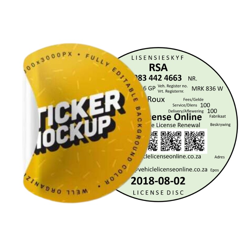 Vehicle License Disc Stickers - Events & Promotions - Printex