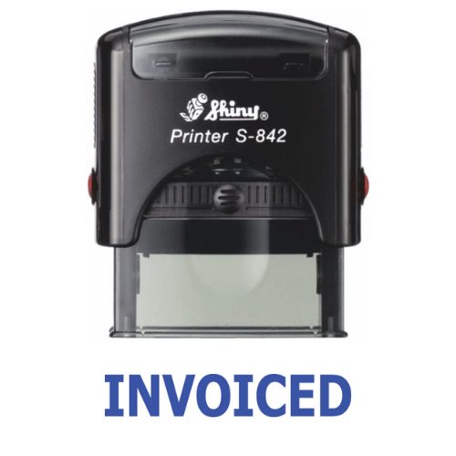 38x14mm Stock Stamp - Invoiced | Stamps & Badges