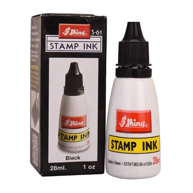 Shiny Endorsing Ink (28ml) - Black | Stamps & Badges