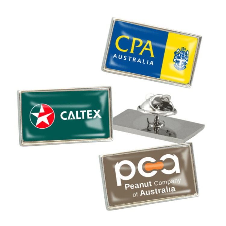 Custom Rectangle Lapel Badges | Custom Buttons & Badges