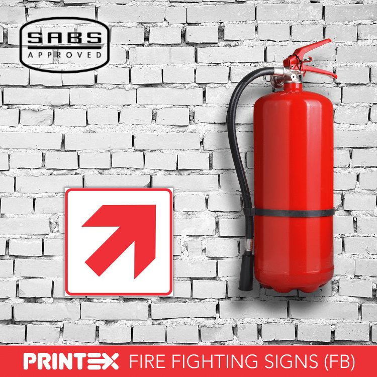 DIAGONAL RED ARROW SAFETY SIGN - Fire Fighting Signs (FB)