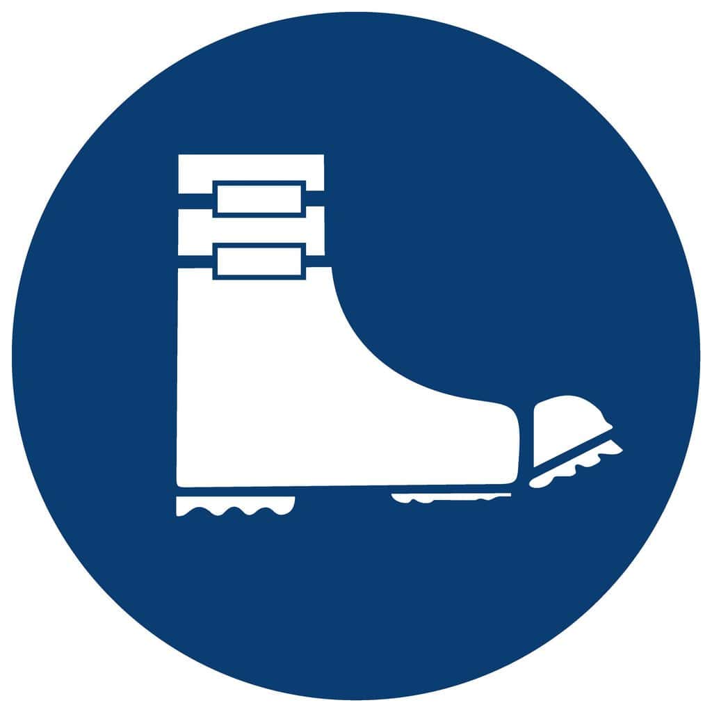 FOOT SPATS SHALL BE WORN SAFETY SIGN (MV 22)
