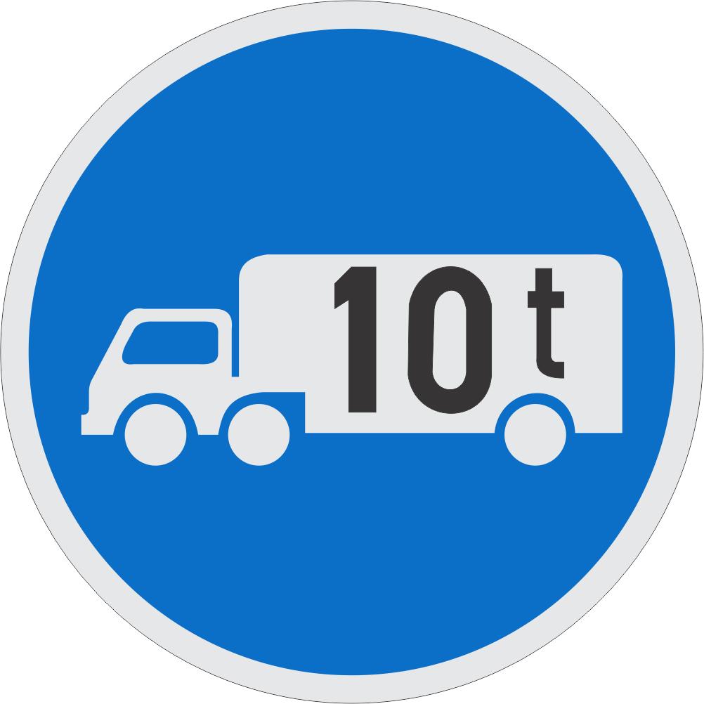 GOODS VEHICLES OVER INDICATED GVM ONLY ROAD SIGN (R124) - Road Signs