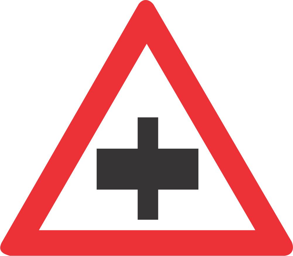PRIORITY CROSSROAD ON NON-PRIORITY ROAD ROAD SIGN