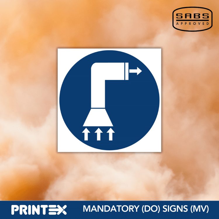 AIR EXTRACTION SHALL BE USED SAFETY SIGN (MV 13)