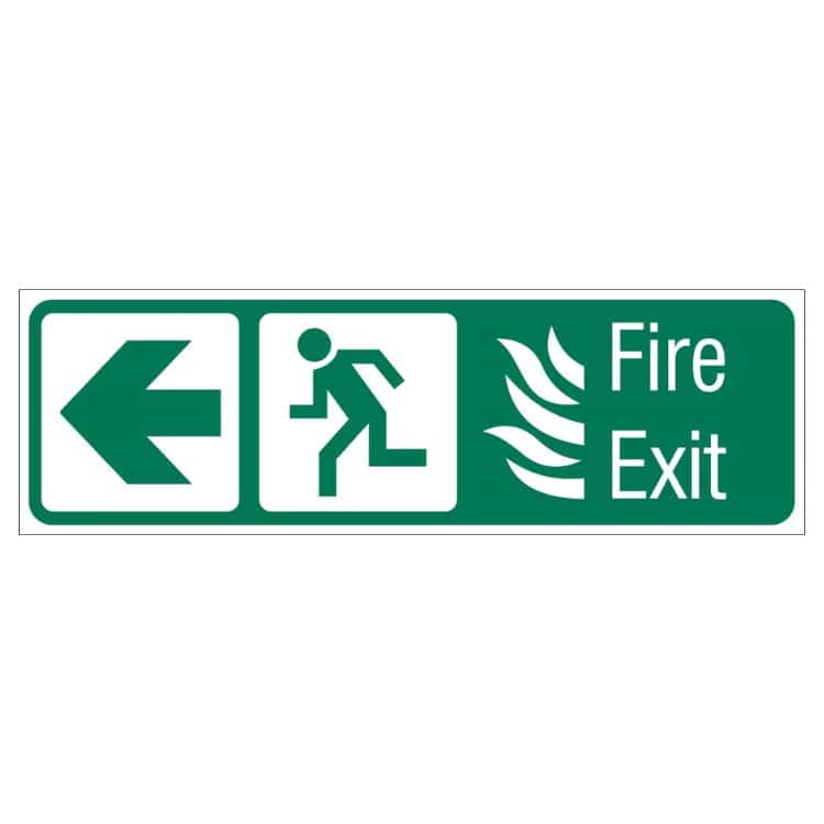 ARROW LEFT RUNNING MAN LEFT WITH FIRE EXIT SIGN