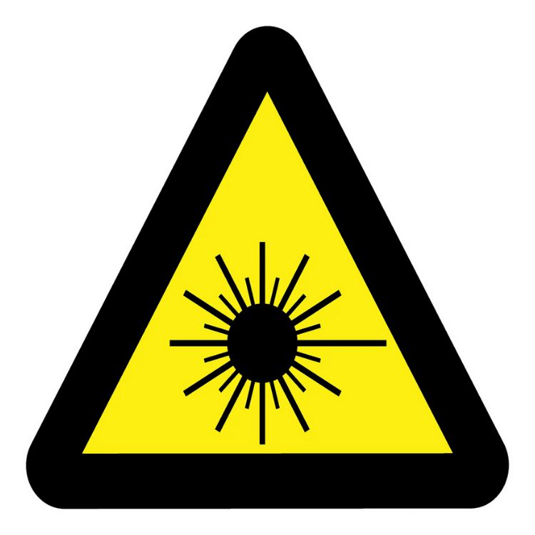 BEWARE OF LASER HAZARD SAFETY SIGN (WW 12)
