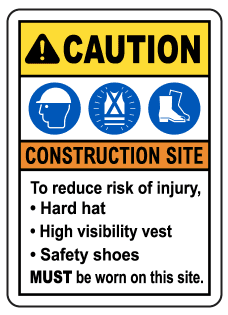 CAUTION CONSTRUCTION SITE - SAFETY SIGN (CAU092)