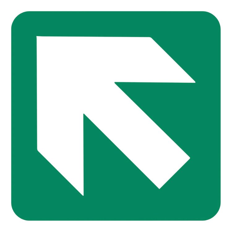 DIAGONAL GREEN ARROW SAFETY SIGN - General Information