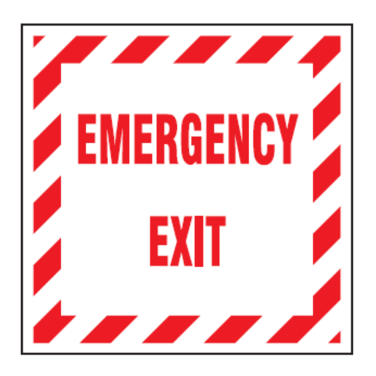 EMERGENCY EXIT RED BORDER SAFETY SIGN