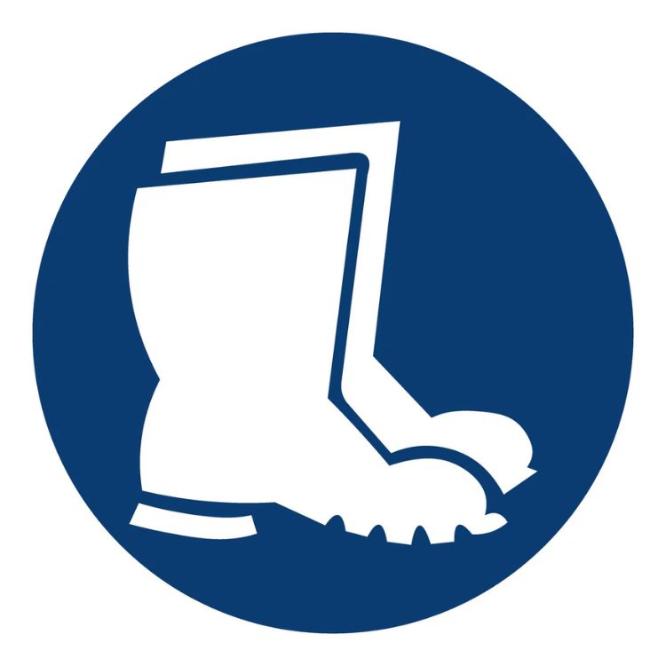 FOOT LEG PROTECTION AGAINST LIQUIDS SIGN