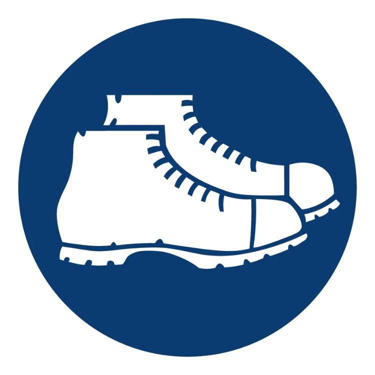 FOOT PROTECTION CRUSHING SHALL BE WORN SIGN