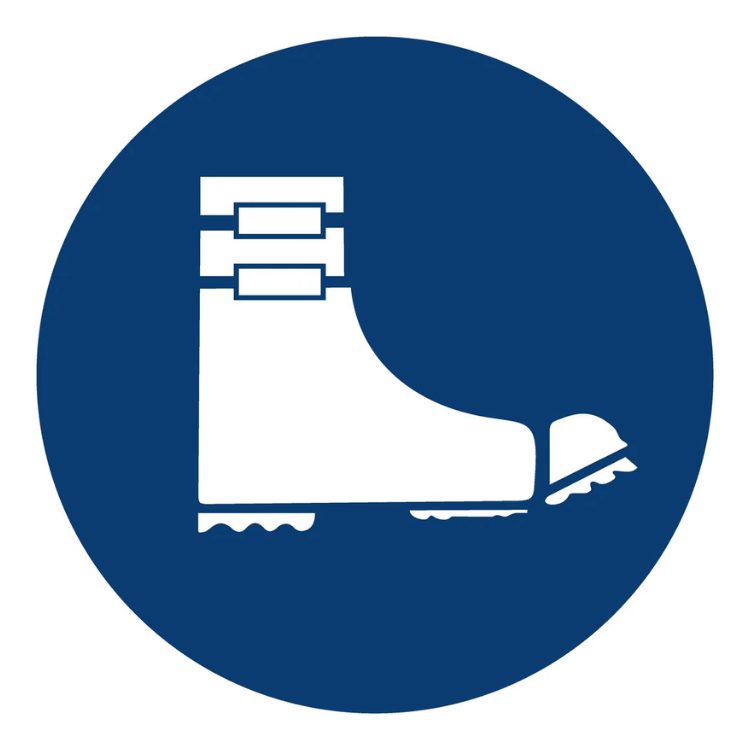 FOOT SPATS SHALL BE WORN SAFETY SIGN (MV 22)