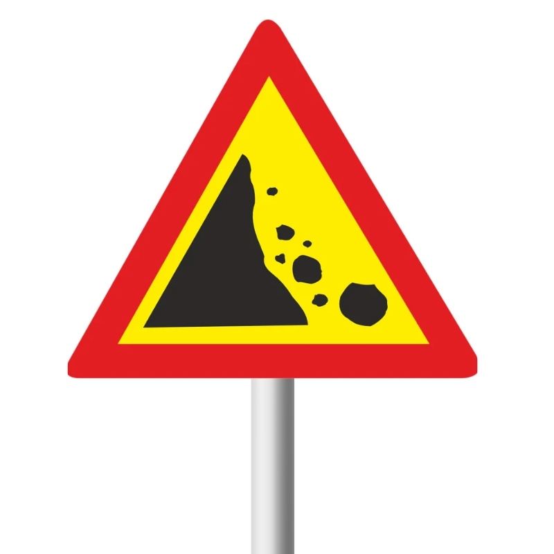 Falling rocks Temporary Road sign (TW335)