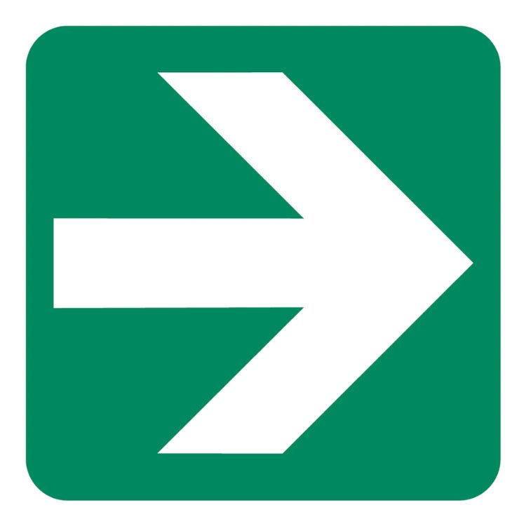 DIRECTIONAL GREEN ARROW SAFETY SIGN - General Signs