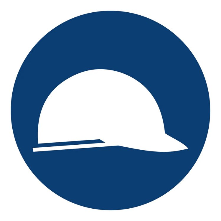 HEAD PROTECTION SHALL BE WORN SAFETY SIGN (MV 3)