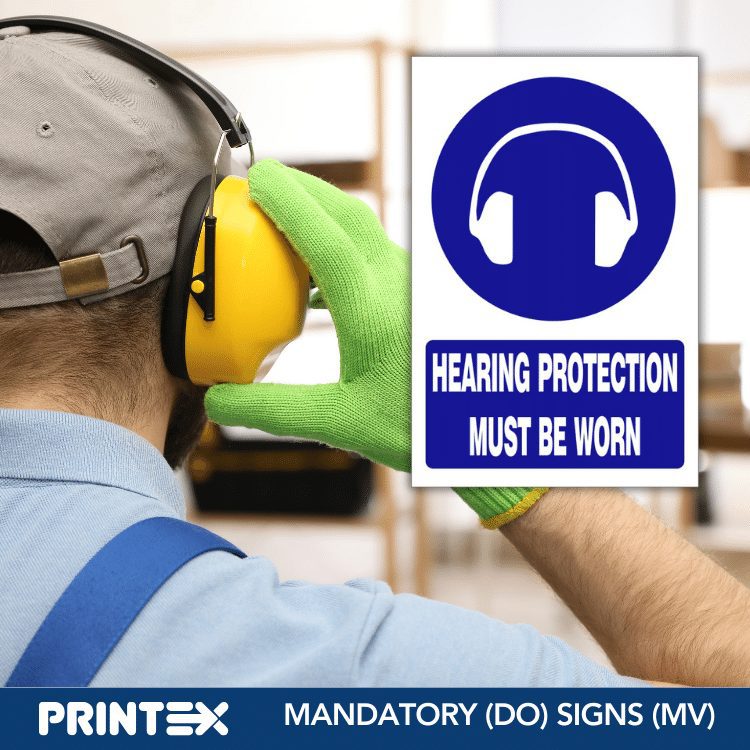 HEARING PROTECTION MUST BE WORN SAFETY SIGN