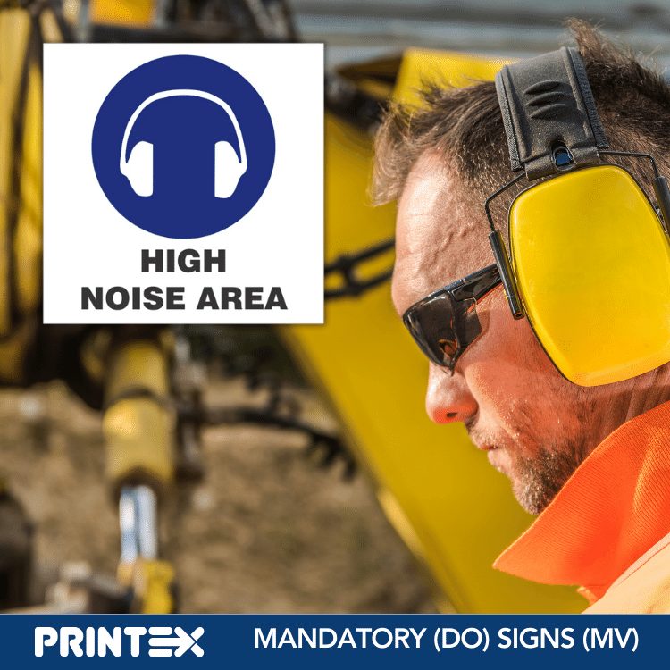 Hearing Protection With High Noise Area Sign