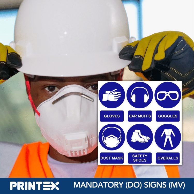 PPE PICTURES WITH WORDS SAFETY SIGN (M100)