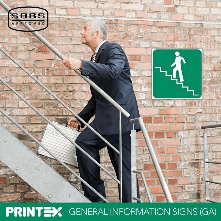 STAIRS GOING UP (LEFT) SAFETY SIGN - General Information