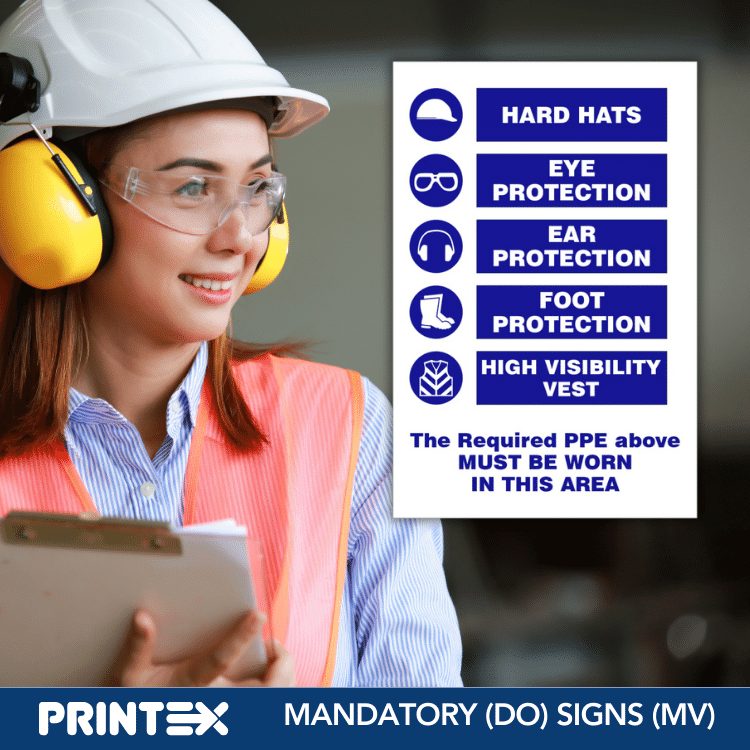 REQUIRED PPE MUST BE WORN IN THIS AREA SIGN