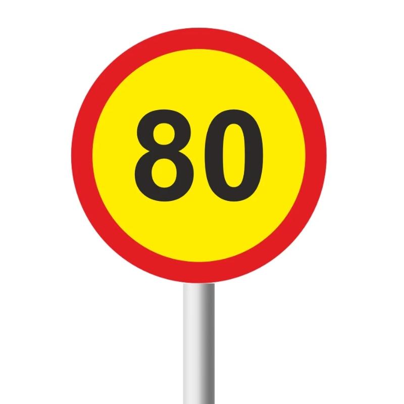 80km Temporary Speed Limit road sign (TR201)