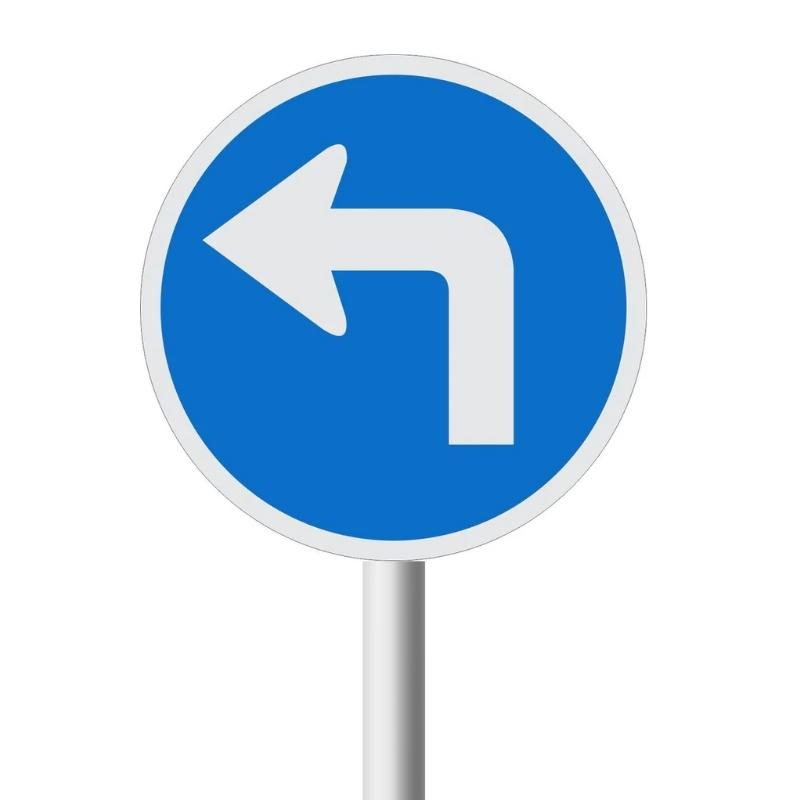 Turn Left Only Road Sign (R108) - Road Signs