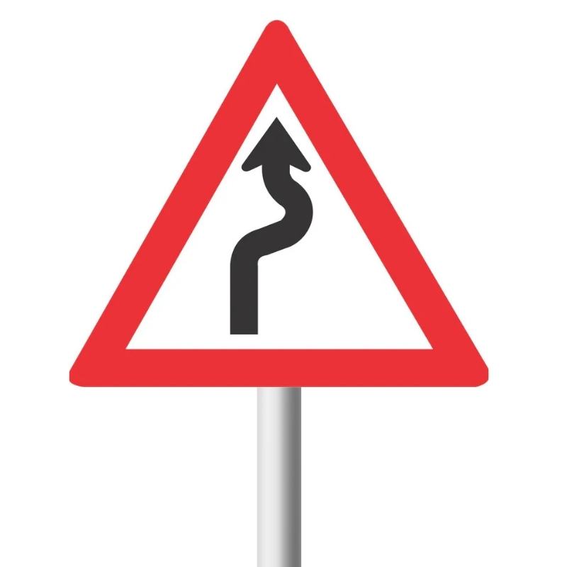 WINDING ROAD (RIGHT - LEFT) ROAD SIGN (W208)