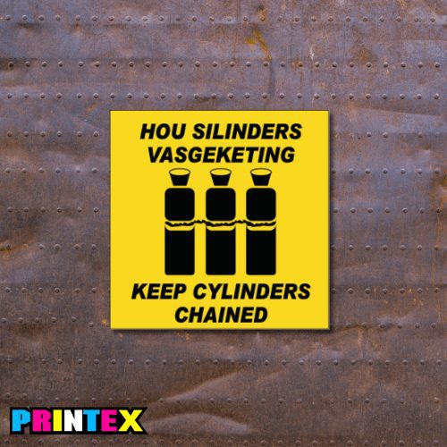 Keep Cylinders Chained Sign | Gas Signs