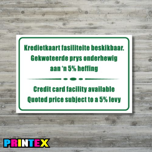 Credit Card Facilities Business Sign | Office & Retail Signs | Printex
