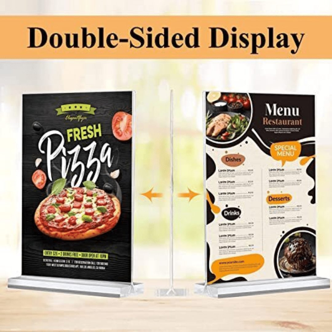 Clear Acrylic A4 Double Menu Holders | Marketing Materials