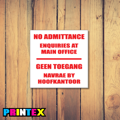 Enquiries At Main office Business Sign | Security & Indemnity Signs ...