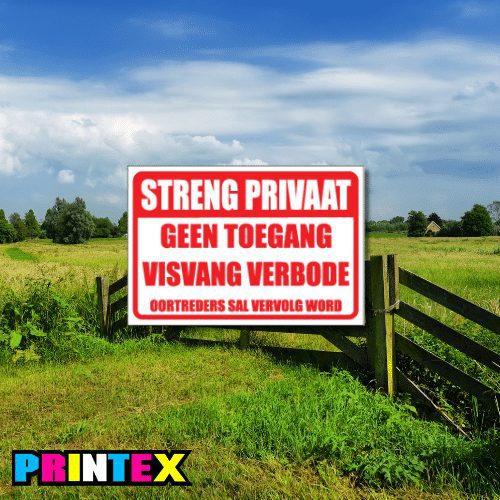 Geen Visvang Business Sign | Security & Indemnity Signs | Printex