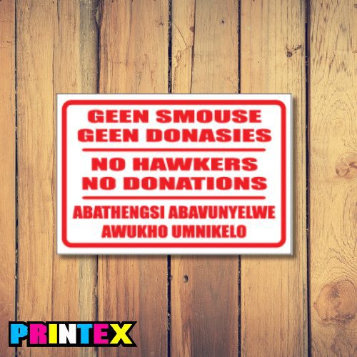 No Donations Business Sign | Security & Indemnity Signs | Printex