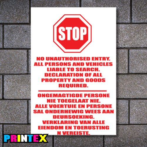 Not Allowed Premises Business Sign | Security & Indemnity Signs | Printex