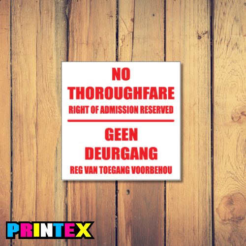 Right of Admission Business Sign | Security & Indemnity Signs | Printex