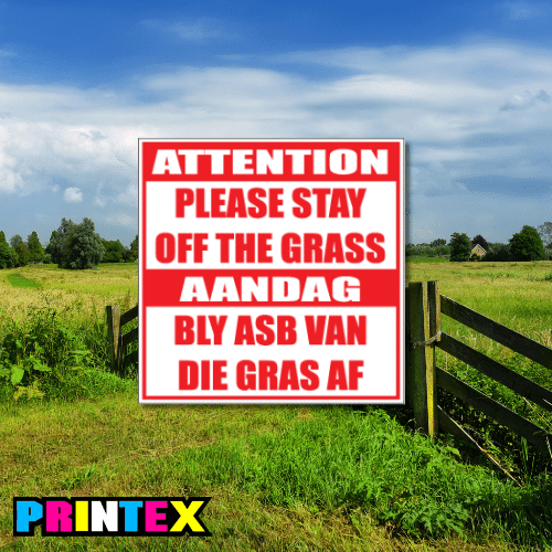 Stay off Grass Business Sign | Security & Indemnity Signs | Printex
