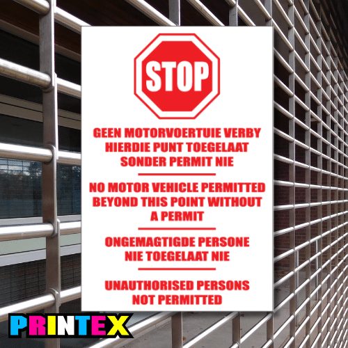 Stop No Vehicles Business Sign | Security & Indemnity Signs | Printex