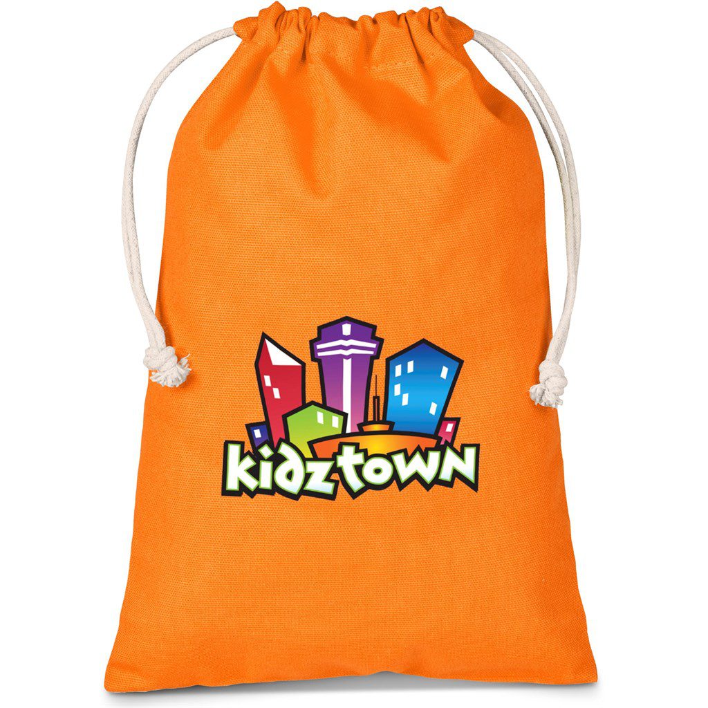 Allsorts Midi Cotton Drawstring Pouch - Orange | FREE Design