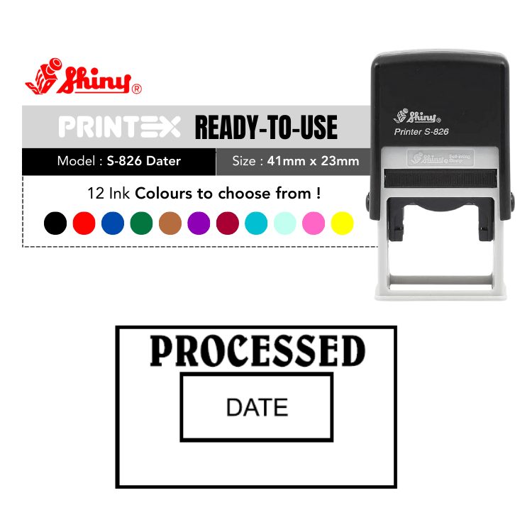 Shiny S-826D Ready Made Dater Stamp Processed