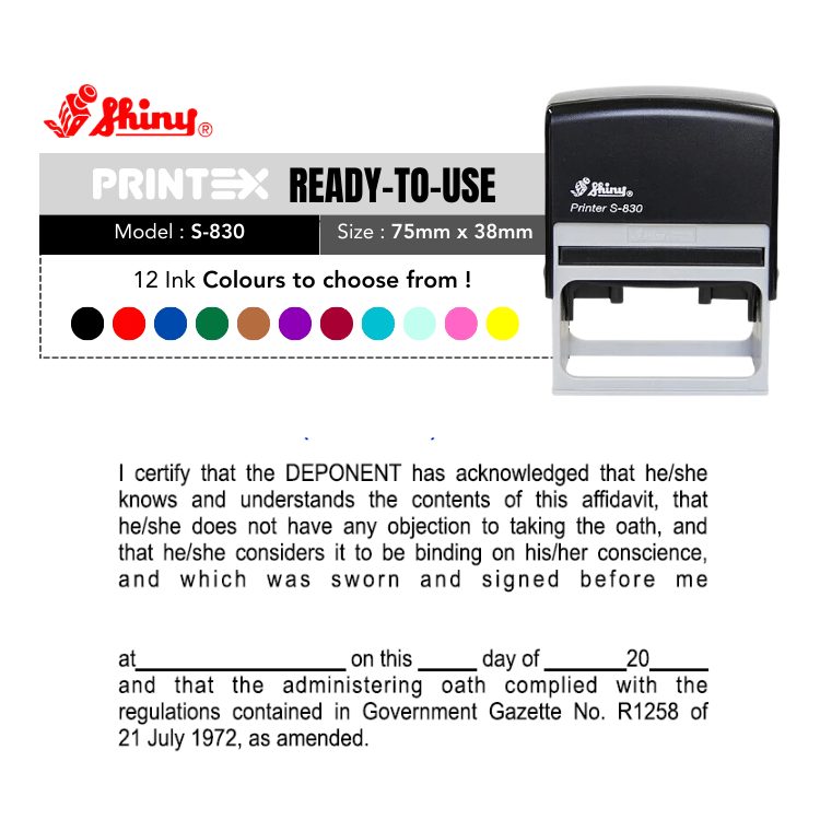 Shiny S-830 Ready Made Stamp Certify