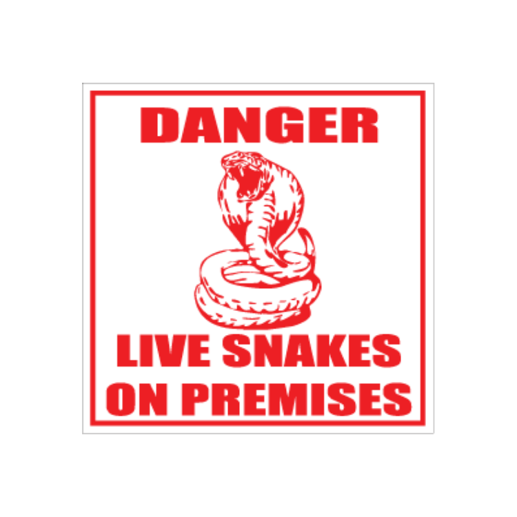 Beware Live Snake Business Sign | Security & Indemnity Signs | Printex