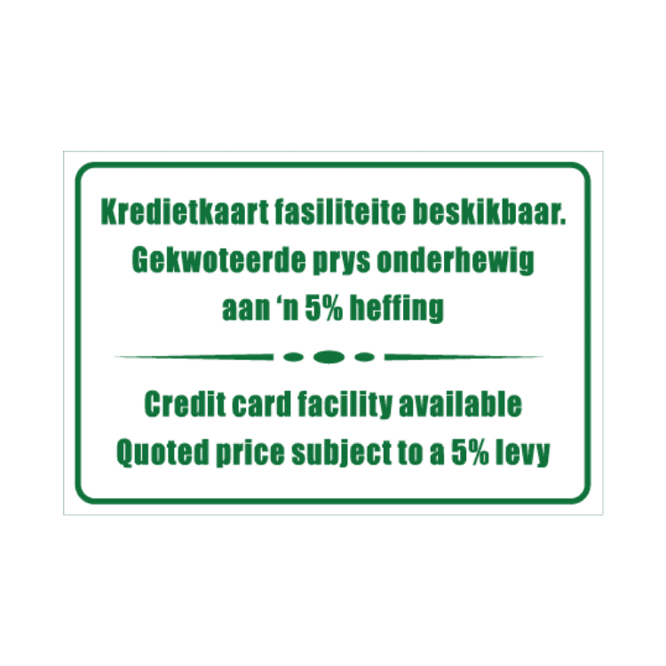 Credit Card Facilities Business Sign | Office & Retail Signs | Printex