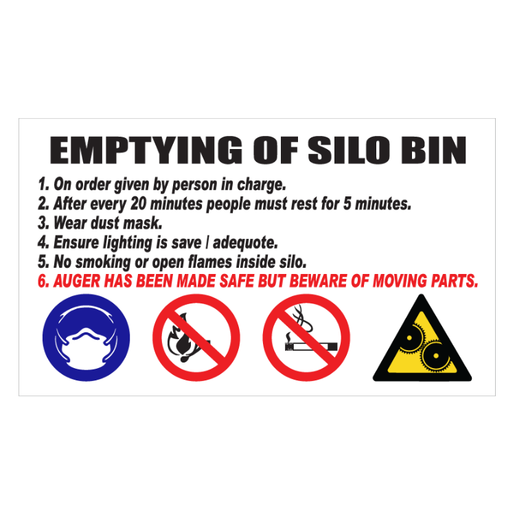 Emptying Silo Bins Business Sign | Printex