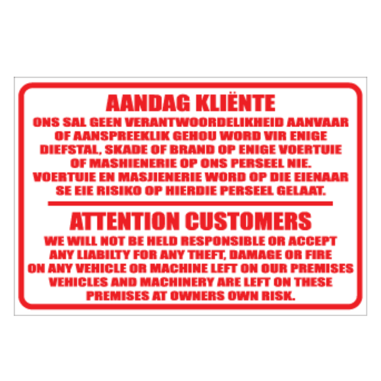 No Liability Business Sign | Security & Indemnity Signs | Printex