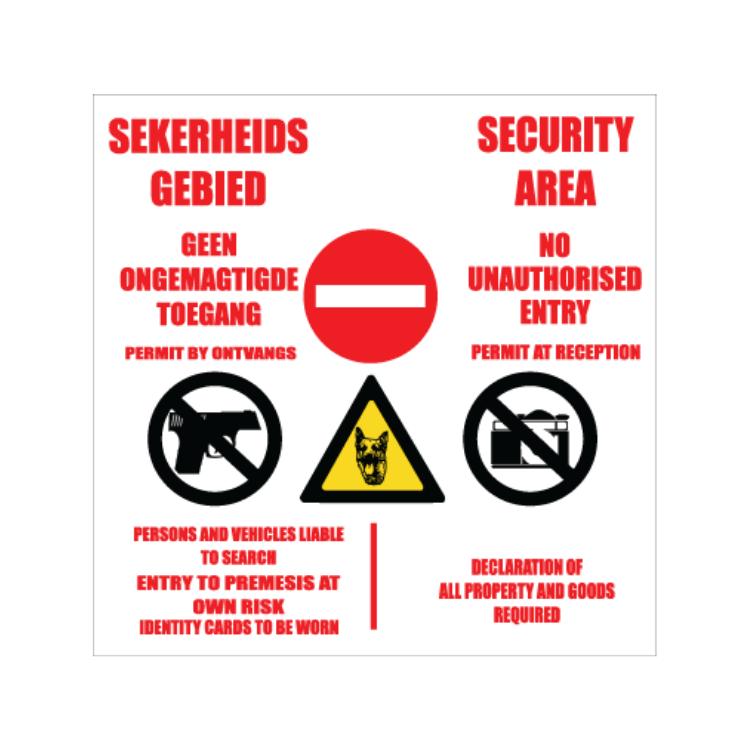 Security Area No Entry Business Sign | Security & Indemnity Signs | Printex