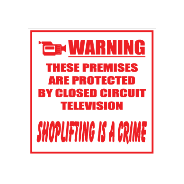Shoplifting Crime CCTV Business Sign | Security & Indemnity Signs | Printex