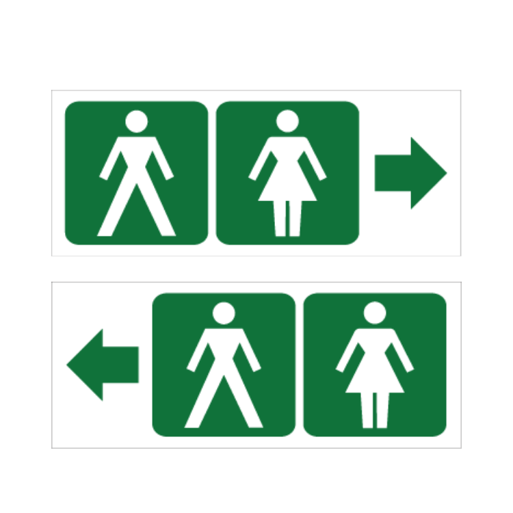 Toilets Right Arrow Business Sign | Office & Retail Signs | Printex
